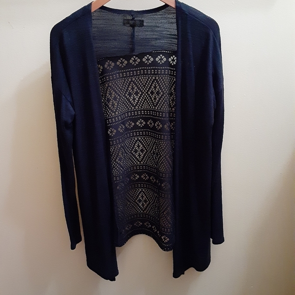 Aeropostale | Sweaters | Navy Blue Crochet Back Cardigan | Poshmark